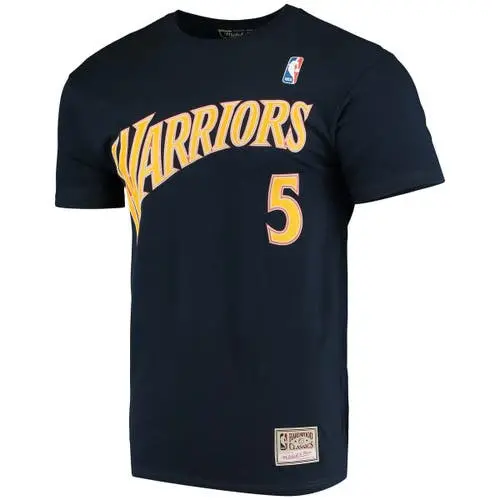 Mitchell & Ness Baron Davis Golden State Warriors Hardwood Classics Stitch Name & Number T-shirt