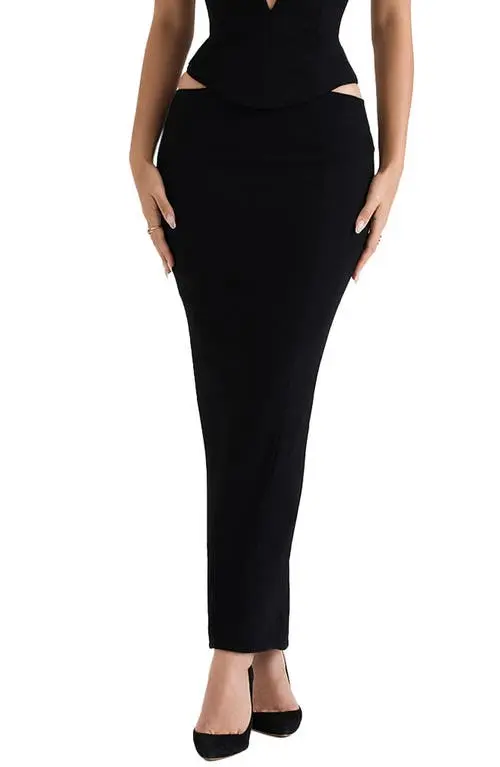 House Of Cb Martinez Cutout Maxi Skirt