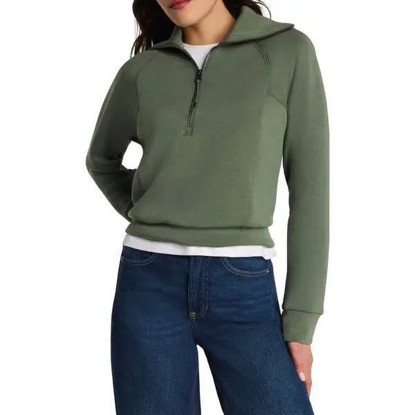 Spanx Airessentials Half Zip Sweatshirt - Eucalyptus