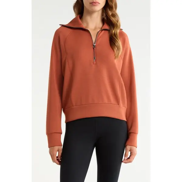 Spanx Airessentials Half Zip Sweatshirt - Sienna