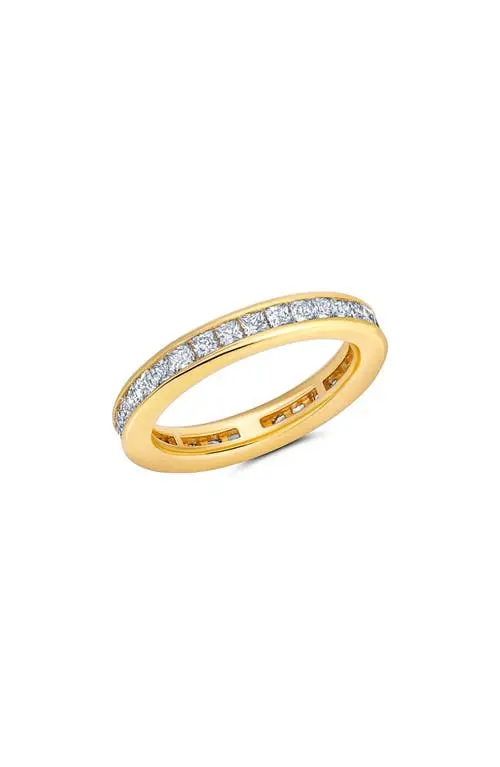 CRISLU Princess Cut Cubic Zirconia Eternity Ring - Gold