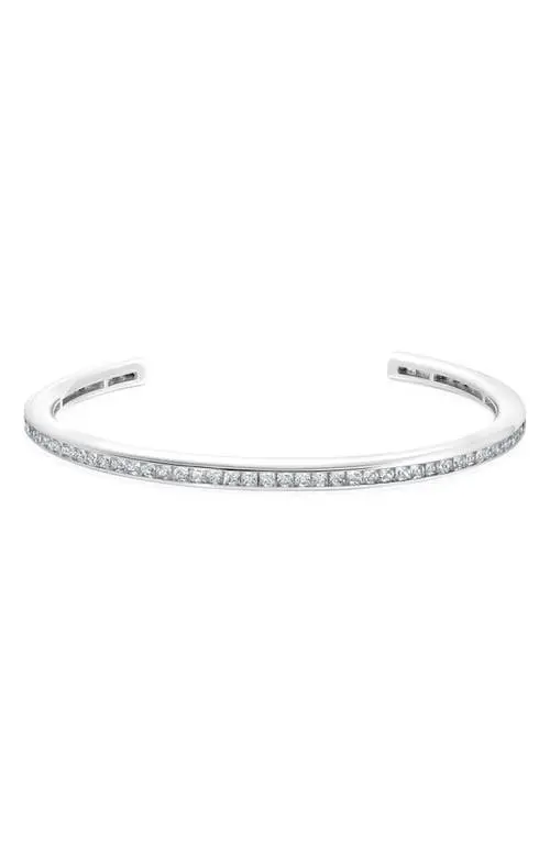 CRISLU Princess Cut Cubic Zirconia Cuff Bracelet - Platinum
