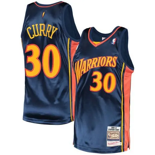 Mitchell & Ness Stephen Curry Golden State Warriors 2009/10 Hardwood Classics Authentic Jersey - Navy