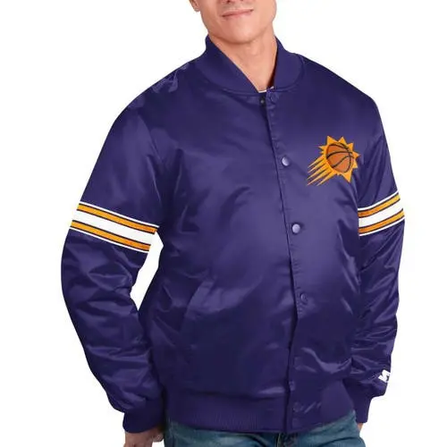 STARTER Phoenix Suns Pick & Roll Satin Full-snap Varsity Jacket