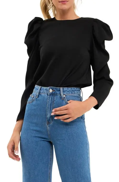 English Factory Puff Shoulder Top