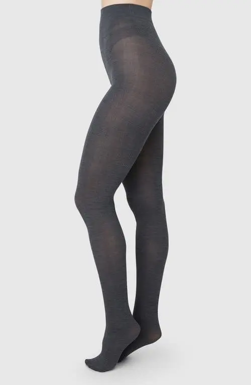 Swedish Stockings Ylva Organic Wool Blend Tights - Anthracite