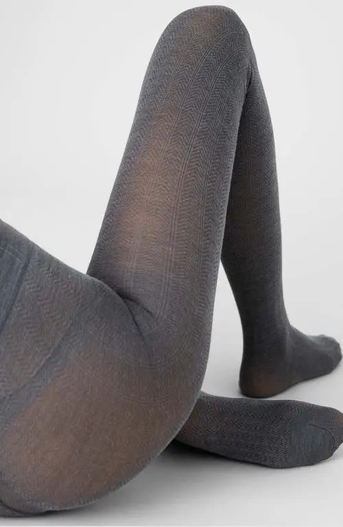 Swedish Stockings Ylva Organic Wool Blend Tights - Anthracite