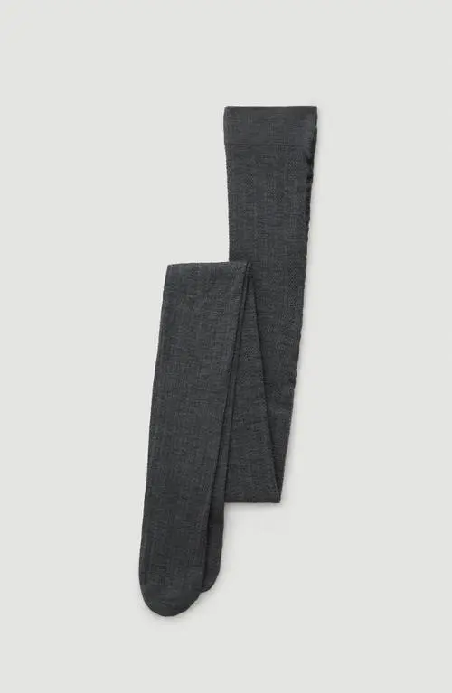 Swedish Stockings Ylva Organic Wool Blend Tights - Anthracite