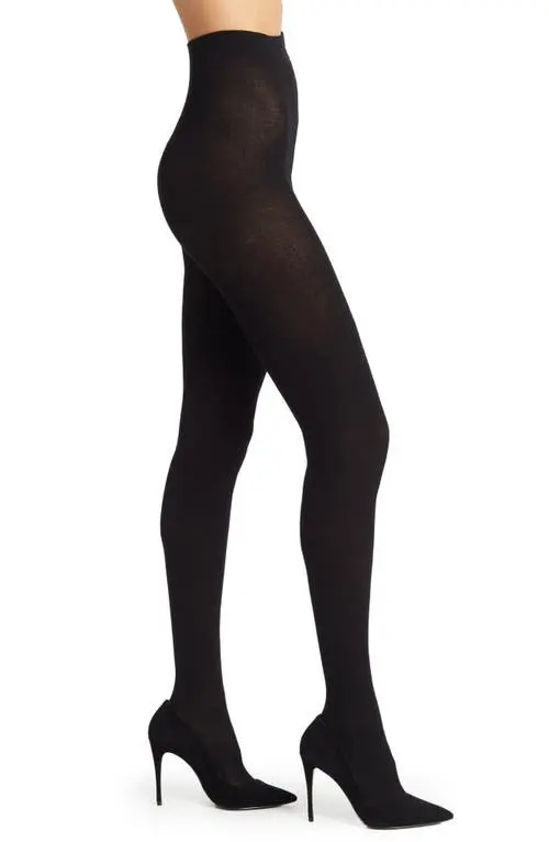 Swedish Stockings Ylva Organic Wool Blend Tights - Black