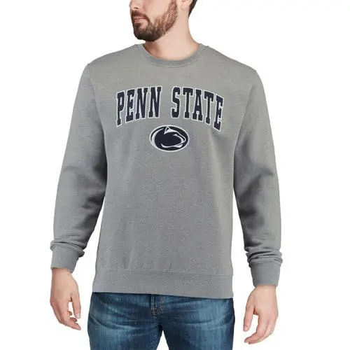 COLOSSEUM Penn State Nittany Lions Arch & Logo Crew Neck Sweatshirt - Heather Gray