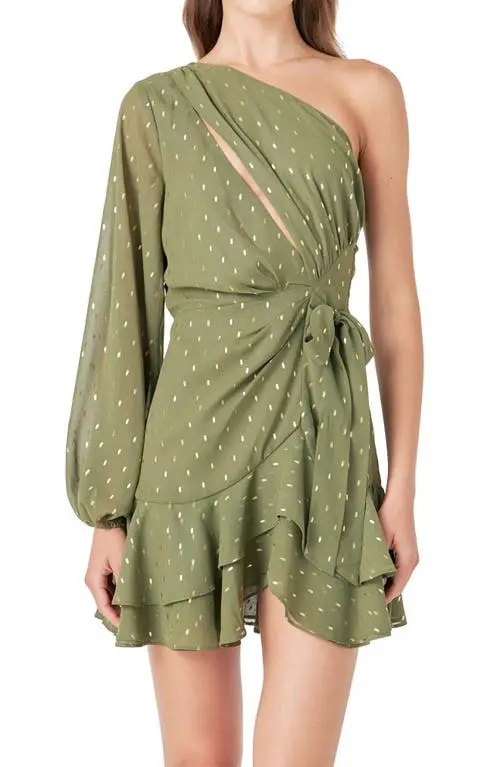 Endless Rose One-shoulder Chiffon Minidress