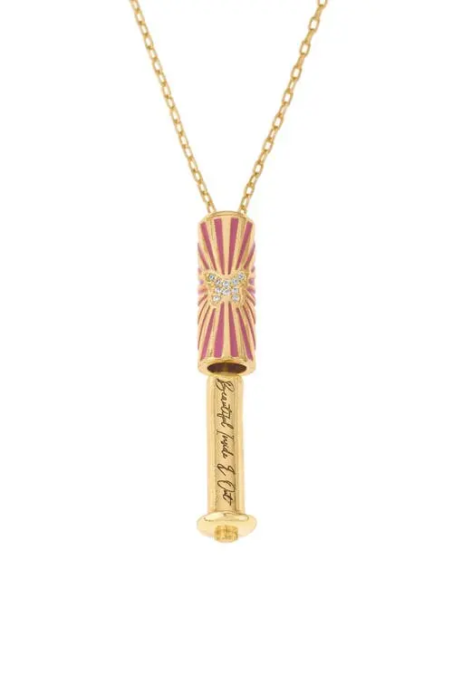 Ettika Butterfly Cylinder Pendant Necklace