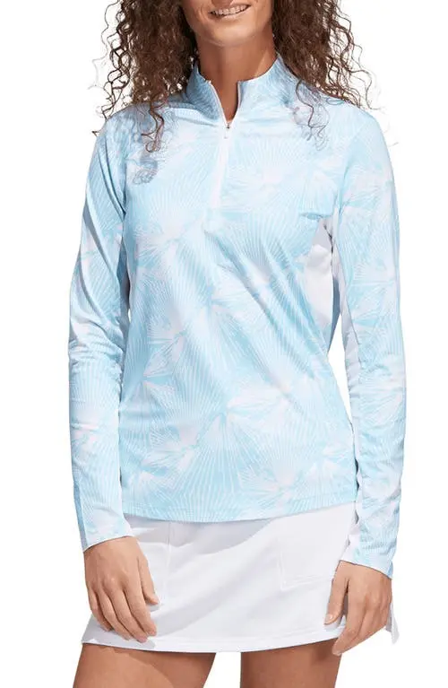 Adidas Ultimate 365 Print Long Sleeve Golf Shirt - Bliss Blue