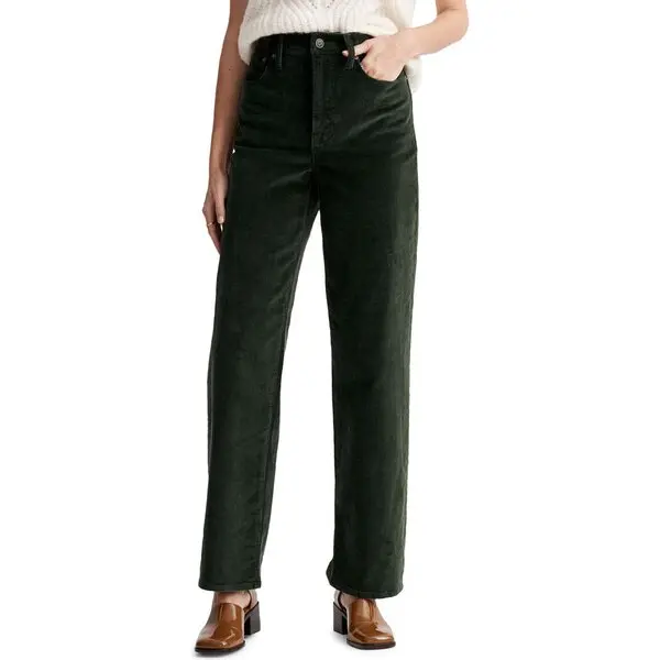 Madewell The Perfect Vintage Wide-leg Corduroy Pants - Deep Forest