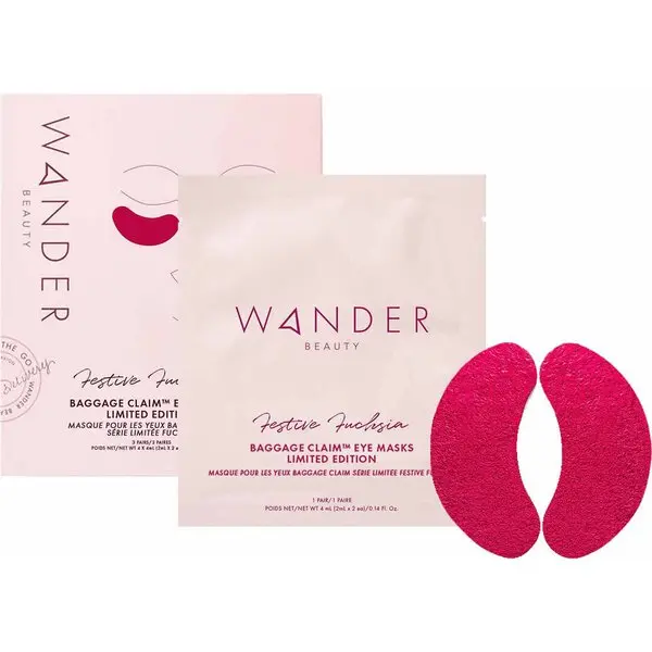 WANDER BEAUTY Baggage Claim Eye Masks - Festive Fuchsia