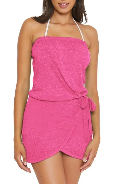 strapless open back dress Anecdote U-Neckline Knee Length Dress Blush– Selfie Leslie