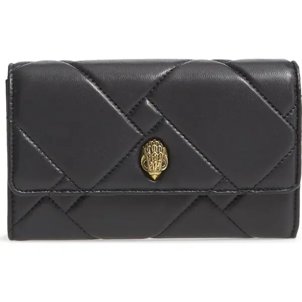 Kurt Geiger Kensington Quilted Leather Wallet On A Chain - Black