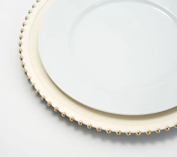 DESIGNING DINING Set Of 13" Beaded Edge Chargers .com