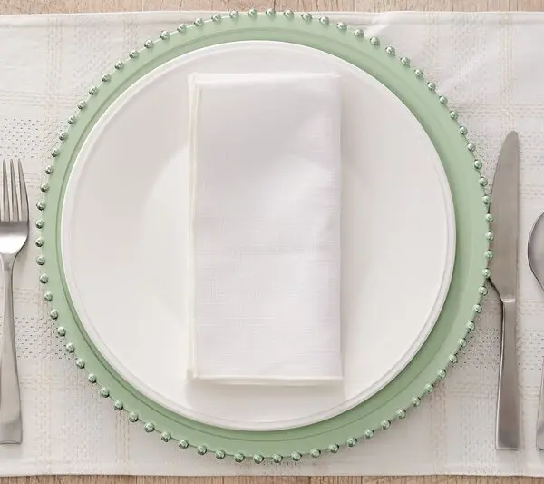 DESIGNING DINING Set Of 13" Beaded Edge Chargers .com