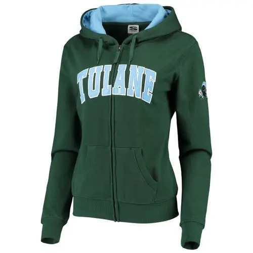 COLOSSEUM Tulane Wave Arched Name Full-zip Hoodie