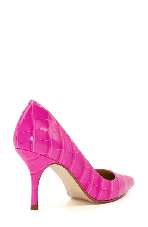 Dune London Croc Embossed Pointed Toe Pump - Medium Pink