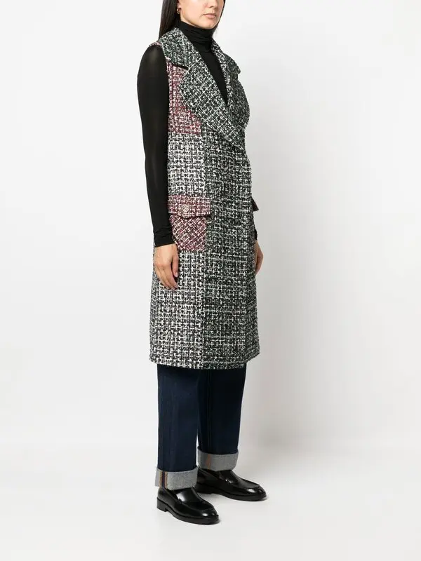 EDWARD ACHOUR PARIS Tweed Sleeveless Coat - Black