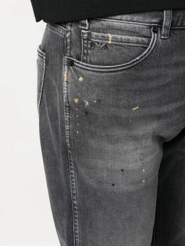 Emporio Armani Slim-cut Stonewashed Jeans