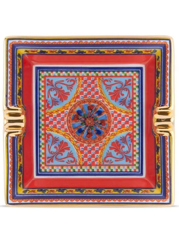 Dolce & Gabbana Contrasting-pattern Porcelain Ash-tray - Red