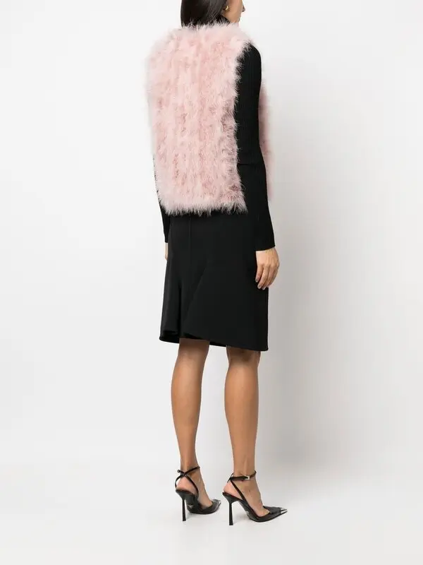 YVES SALOMON Feather-trimmed Gilet