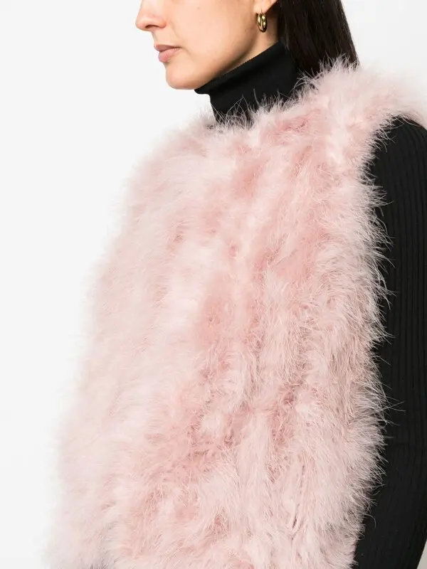 YVES SALOMON Feather-trimmed Gilet