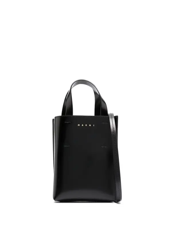 Marni Museo Nano Leather Tote Bag - Black