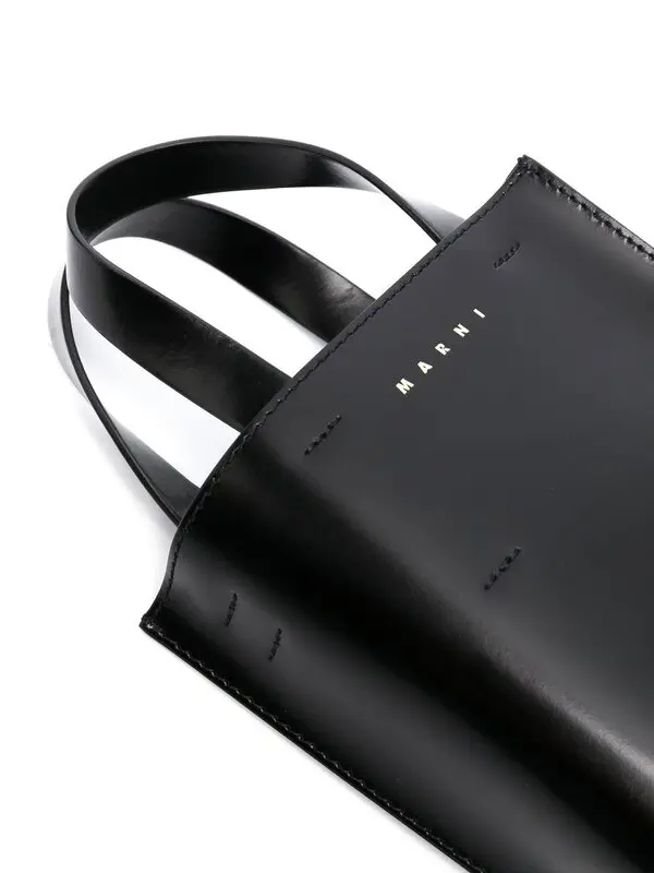 Marni Museo Nano Leather Tote Bag - Black