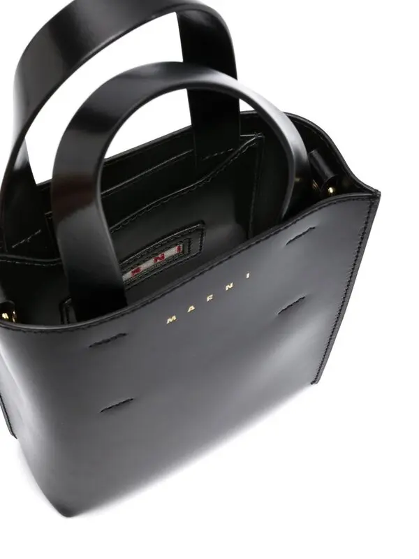 Marni Museo Nano Leather Tote Bag - Black