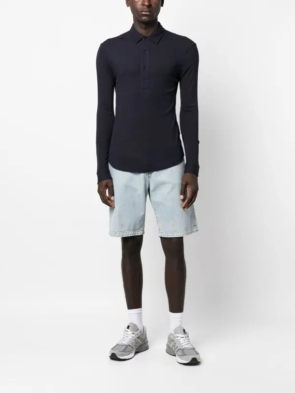 Orlebar Brown Button-front Long-sleeved Polo Shirt - Blue