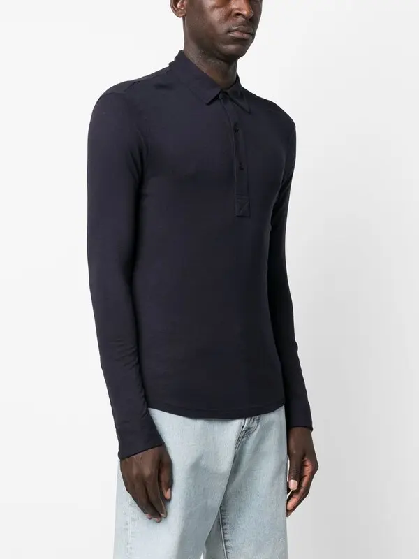 Orlebar Brown Button-front Long-sleeved Polo Shirt - Blue