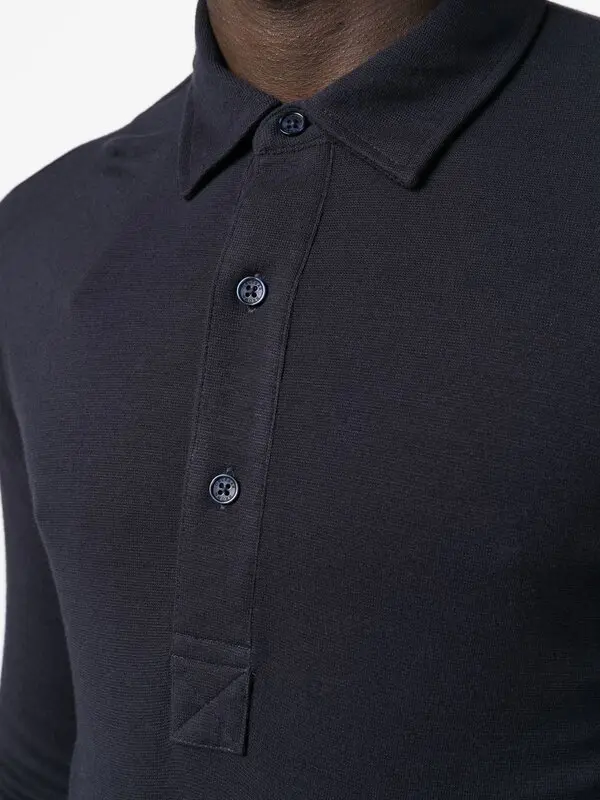 Orlebar Brown Button-front Long-sleeved Polo Shirt - Blue