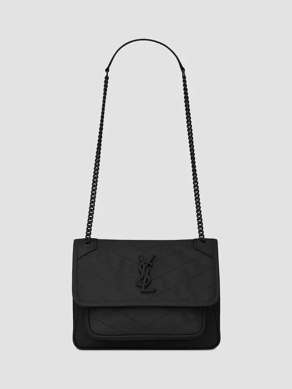 Saint Laurent Niki Baby Shoulder Bag - Black/silver