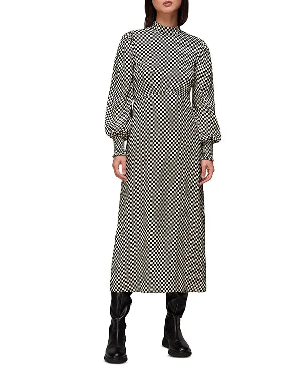 Whistles Darcie Checkerboard Midi Dress