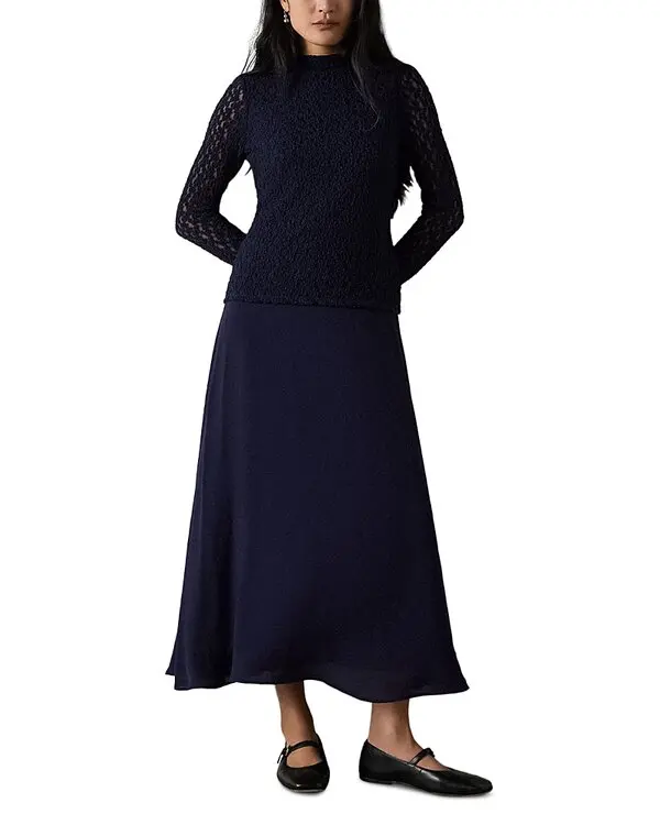 Whistles Mixed Media Drop Waist Dress