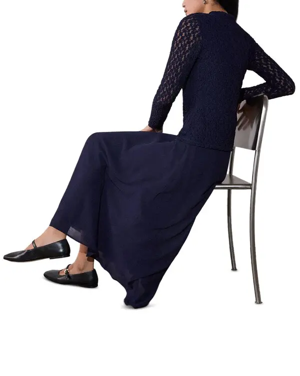 Whistles Mixed Media Drop Waist Dress