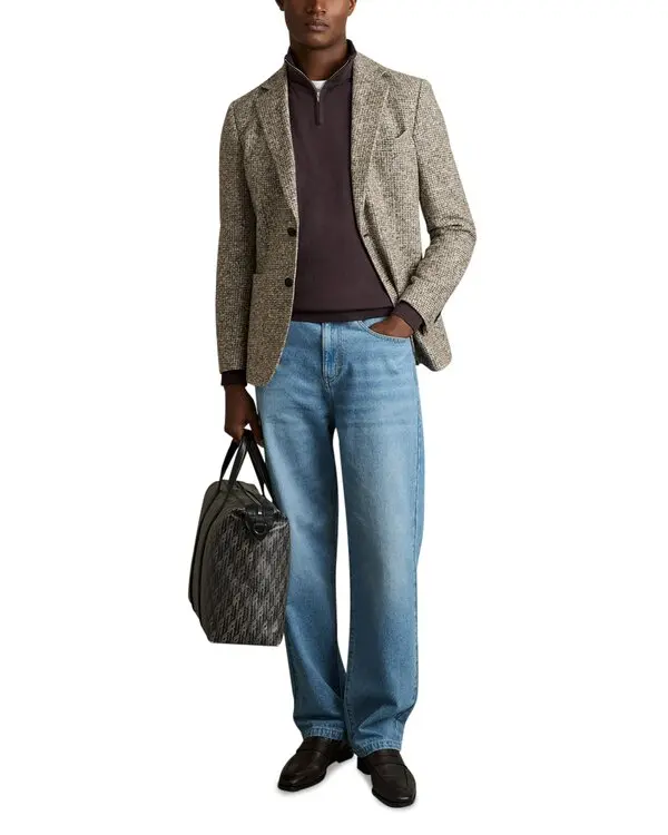 REISS Merino Funnel Neck Pullover - Dark Bordeaux