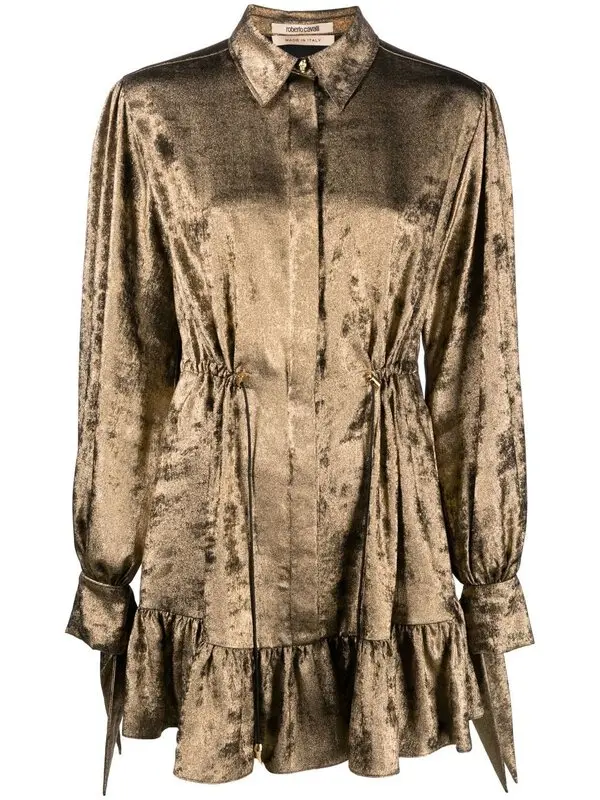 Roberto Cavalli Metallic-effect Shirt Dress
