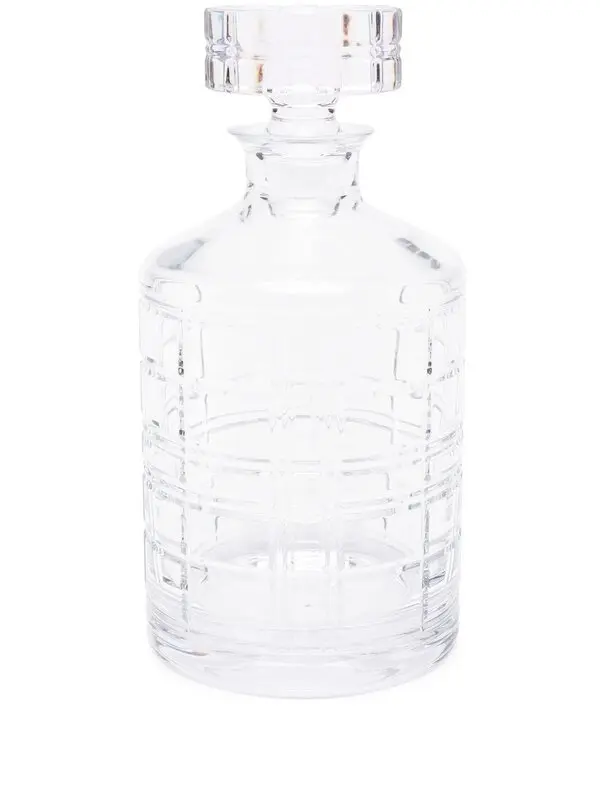 Ralph Lauren Hudson Plaid Glass Decanter - Neutrals