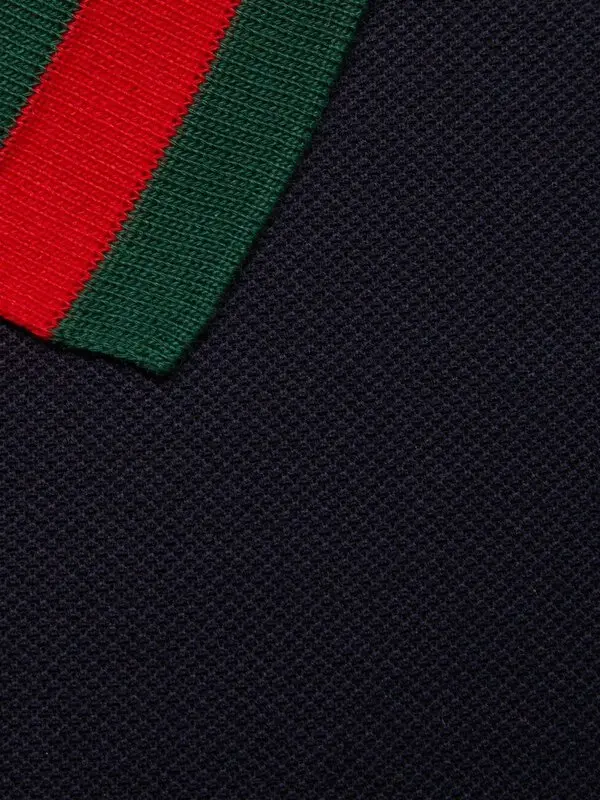 Gucci Web Stripe-collar Piqué Polo Shirt