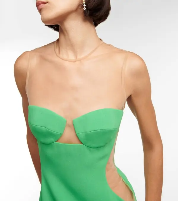 Stella McCartney Mesh-paneled Crêpe Minidress