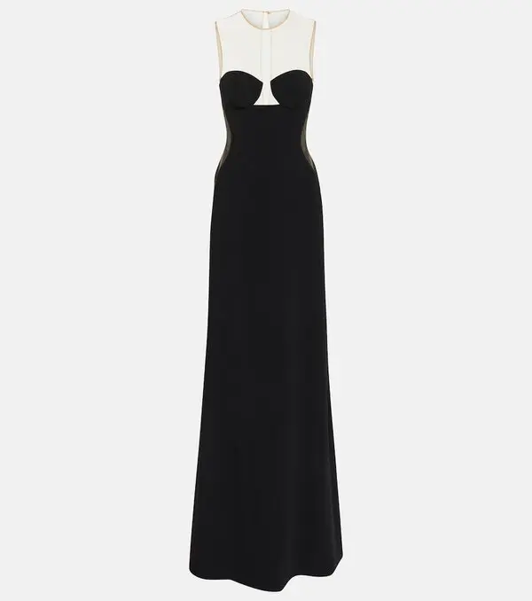 Stella McCartney Mesh-paneled Gown - Black