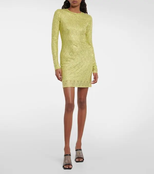 Stella McCartney Crystal-embellished Mini Dress - Green