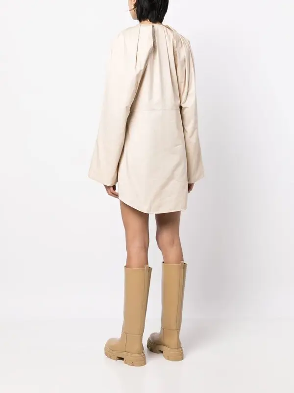 Goen.j Long-sleeve Mini Shirt Dress - Neutrals