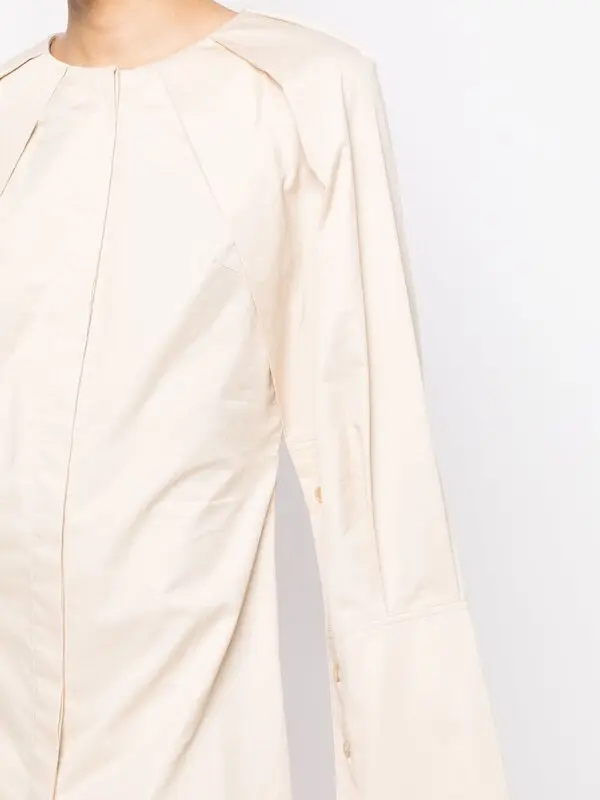 Goen.j Long-sleeve Mini Shirt Dress - Neutrals