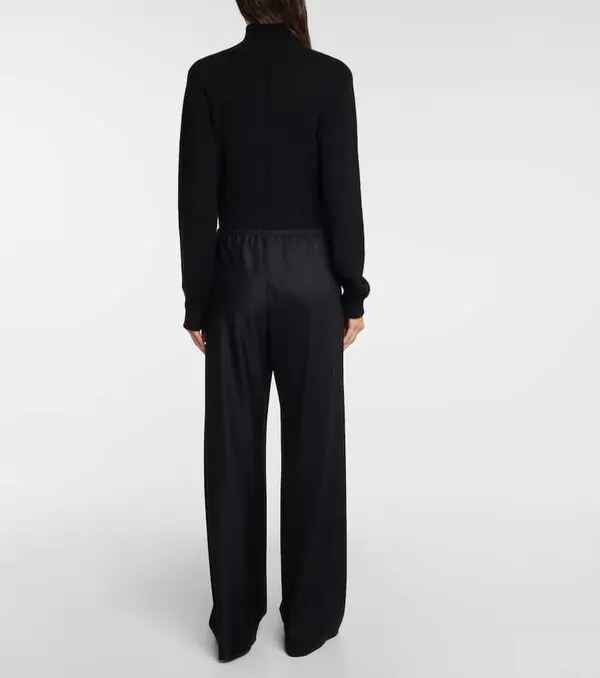 THE ROW Gala Wide-leg Virgin Wool Trousers - Black
